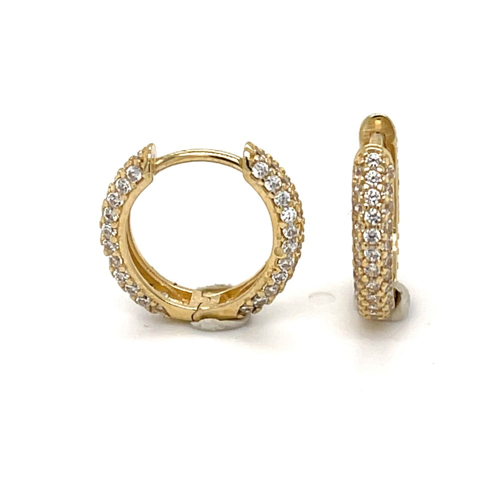 10KT Gold Paved Avira Huggies