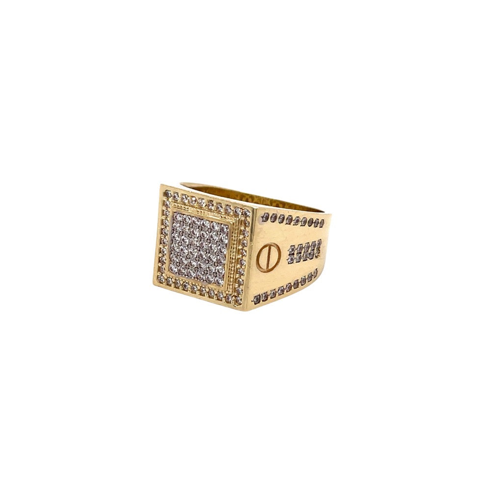 Men’s Unique Square Gold Ring – Bold & Modern Style